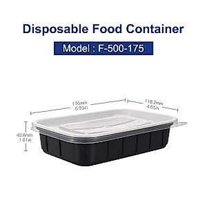 OTOR Bento box Meal Prep Containers with Clear Airtight Lids 17oz Lunch Boxes Deli Container take away food storage Two-color process 25 Sets