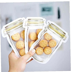 10pc Food Storage Containers Reusable Silicone Food Bags Jar-Shaped Bag Lunch Snacks Fruit Bag for Picnic Travel