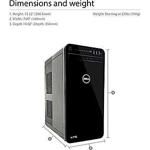 Dell XPS 8930 Desktop Computer Intel Core i7 8GB RAM 1TB HDD Black - 8th Gen i7-8700 Hexa-core - 4.60 GHz processor speed - Tower Form Factor - Intel UHD Graphics 630 - Waves MaxxAudio Pro - Windows 1