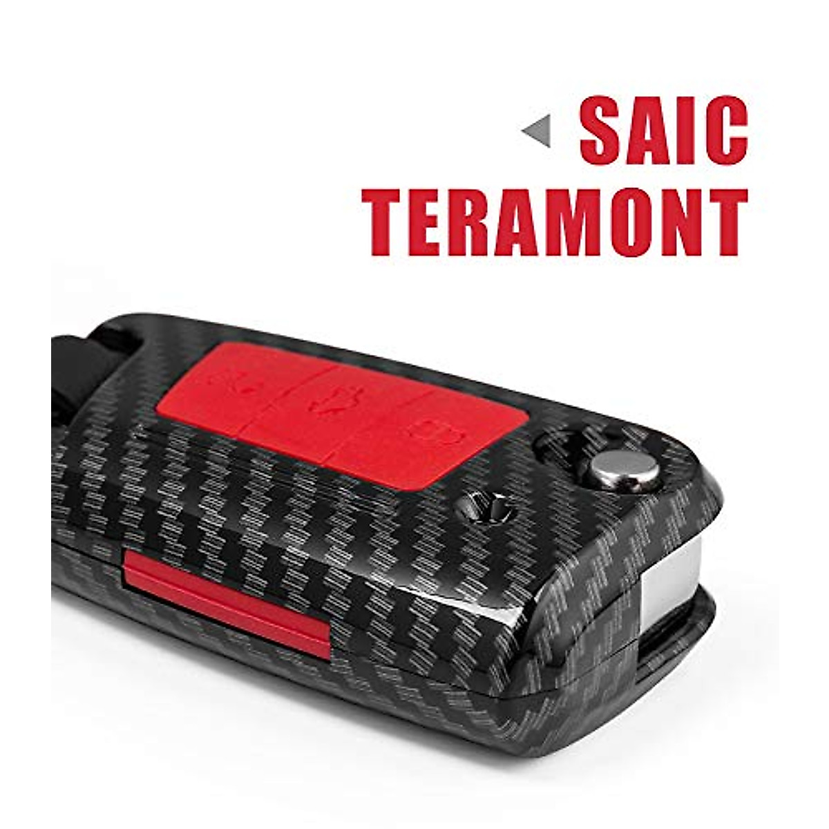 SANRILY 1Pcs Key Fob Cover Case for BMW X1 X3 X5 X6 5 Series 2018 7 Series 2017 up 2 Series 6 Series GT Carbon Fiber ABS Silicone Keyless Remote Key Fob Protector with Keychain Black