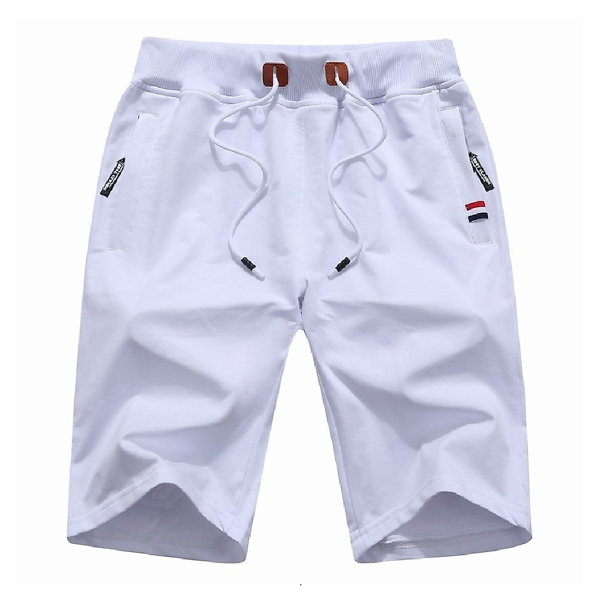 MO GOOD Mens Casual Shorts Workout Fashion Comfy Shorts Summer Breathable Loose Shorts (White, US (34-35))