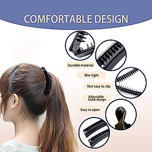 YAFIYG 4 Pcs Banana Hair Clip Combs Large Claw Clips for Thick or Thin Hair Fishtail Fish Shape Ponytail Banana Clips for Women and Girls Perfect Hair Accessory for Less Hair