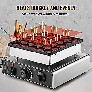 MATHOWAL Mini Pancakes Maker Machine 25Pcs Electric Muffin Machine Non-stick Pancakes Machine for Kitchen, Cafe or Dessert Shop