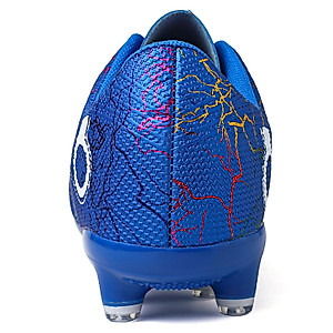 Beyondjuff Boys' Soccer Shoes Kids Firm Ground Soccer Cleats Girls Turf Shoes Outdoor Trainning Shoes Football Shoes Blue Big Kid 6US