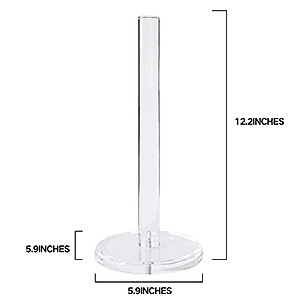 PFNRTH Clear Acrylic Paper Towel Holder, Kitchen Paper Towel Holder Countertop for Standard and Large Size Rolls