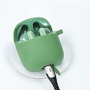 LiZHi for JBL Tune 225TWS/220TWS Case Cover, Soft Silicone Skin Cover Shock-Absorbing Protective Case with Keychain for JBL Tune 225TWS/220TWS True Wireless Headphone,Black