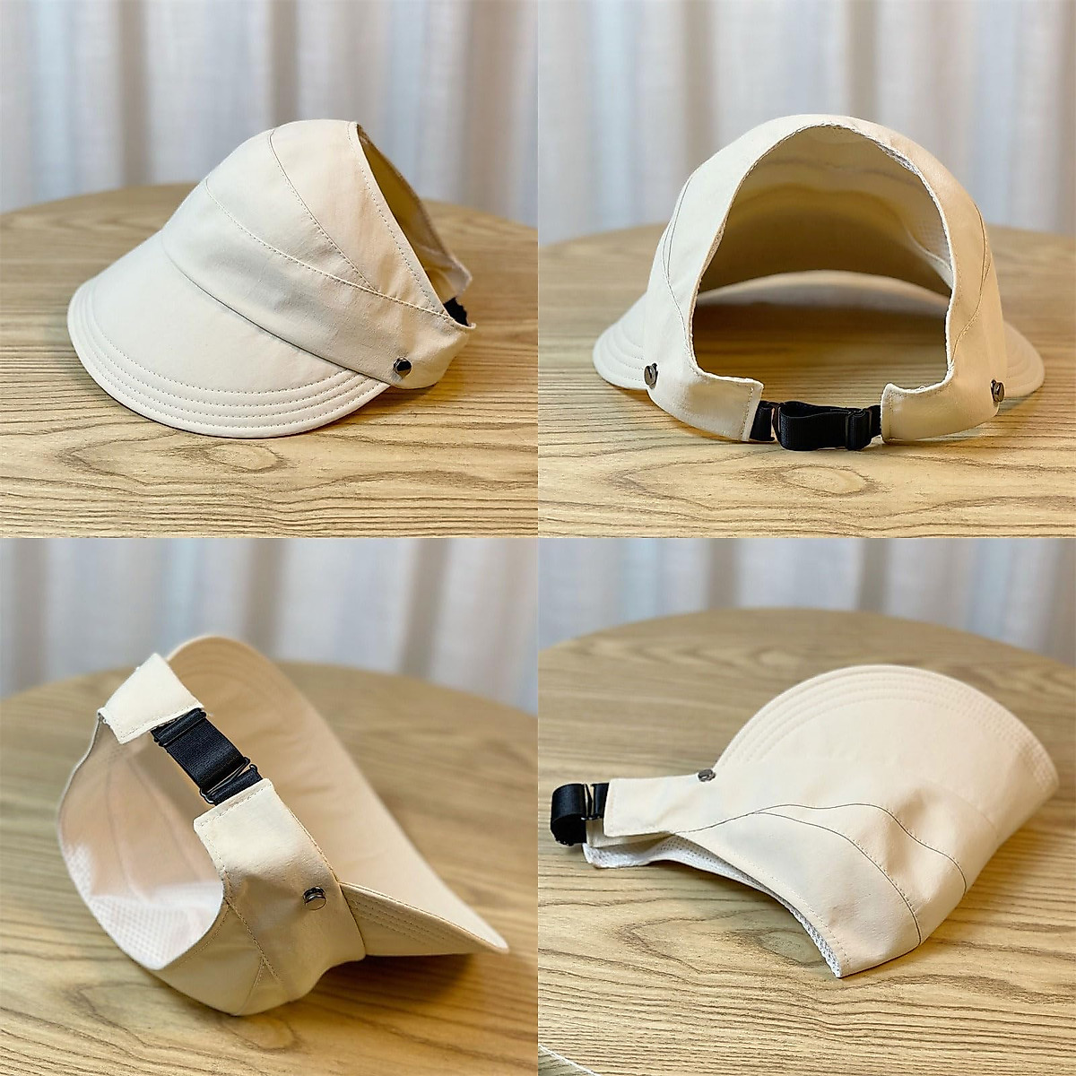 Outdoor UV Protection Hollow Top Sun Hat, 2024 New Sun Hats for Women UV Protection, Ponytail Sun Cap (US, Alpha, Medium, Large, Black)