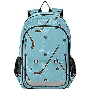 Glaphy Hockey Balls School Backpack Lightweight Laptop Backpack Student Travel Daypack with Reflective Stripes