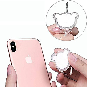 MuZiFei Phone Ring Stand Holder,2-Pack Heart Crystal Diamond Rhinestone Bling Glitter Sparkle Universal 360° Rotation Cell Phone Stent Holder Grip Kickstand for Almost All Phones/Cases (Black)