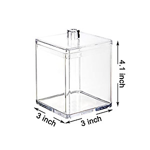 Youngever 2 Pack 15 Ounce Clear Plastic Apothecary Jars, Square Shape