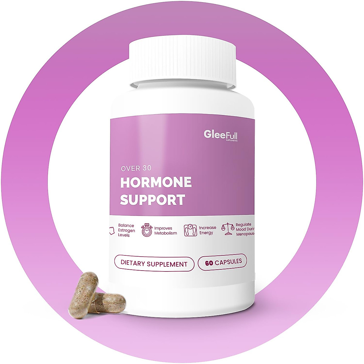 GleeFull Over 30 Hormone Support - Menopause Supplements for Women - Hormone Balance for Women - Hot Flash Relief - Menopause Support