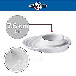 Küchenprofi Set of 2 Egg Cups with Oval Base, White Porcelain Egg Holders for Hard or Soft Boiled Eggs, 3.5-Inch by 4-Inch