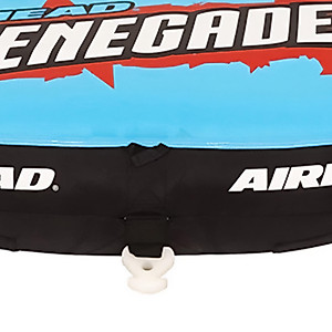 Airhead AHRE-503 Renegade Big 3 Person Inflatable Towable Water Tube Seat Rider Boating Tubing Kit with Boat Pull Rope and Pump for Kids and Adults