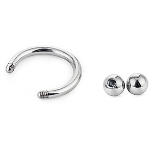 Cottvott 10pcs 14G 16G Stainless Steel Horseshoe Hoop Rings Ear Eyebrow Nose Septum Nipple Piercing 6-14mm (10pcs ball 14G*6 * 3)