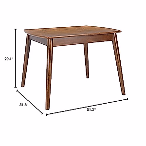 SAFAVIEH Home Collection Varda Walnut Manual Extension Dining Room Table