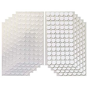 Vkey 700pcs (350pairs) 1.5cm Diameter Transparent Sticky Back Thin Clear Dots with Adhesive Hook & Loop Coins Tapes