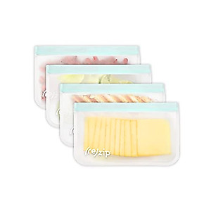 rezip 1/2 Gallon Flat Reusable Deli Bags | BPA-Free, Food Grade, Leakproof, Freezer and Dishwasher Safe | Holds 8 Cups / 64 Ounces | 4-Pack (Clear)