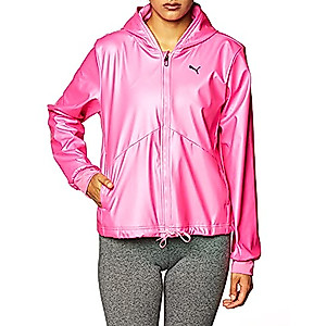 PUMA Women's Train Warm Up Shimmer Jacket, Luminous Pink, L