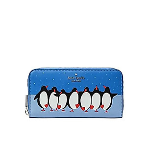 Kate Spade Arctic Friends Penguin Large Continental Wallet (Blue Multi)