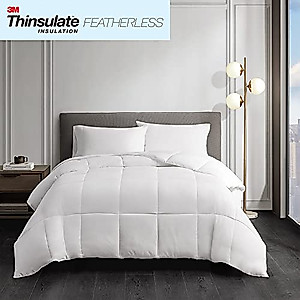 Sleep Philosophy Thinsulate Fibers 3M Scotchgard Moisture Wicking Down Alternative Comforter with 300TC Cotton Sateen Cover, Twin, Year Round Warm