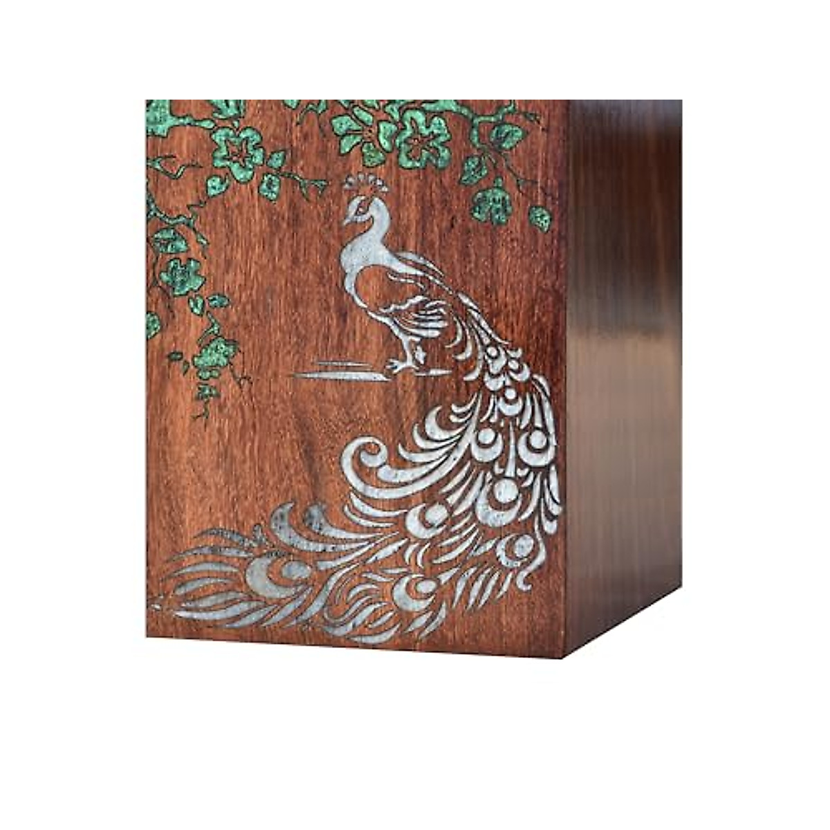 Peacock tree of life Resin Urn Wooden Urn Box Lichtenberg Figure Cremation Urn for Human Ashes Adult Large Funeral urn Ashes Urn for Ashes pet urn fractal burning urn Memorial Urn (LARGE up to 250 lb)
