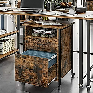 MAXCBD Nightstand Bedside Table Drawer Cabinet Rolling File Cabinet with 2 Drawers Under Desk Office Filing Cabinet On Wheels Top Drawer Can Hold Items Up to 33 Lbs Storage Tower Dresser
