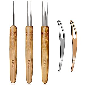 KACOLA Dreadlock Crochet Hook for Hair, Loc Needle for Dreads, Dreadlocks Crochet Needle, Interlocking Tool for locs, Braid Craft(0.75mm)