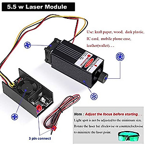 MYSWEETY 445nm 5.5W / 5500w Module Kit, Engraving Module Kit for CNC Router Machine DIY Engraver 1610-Pro/1810-Pro/3018/3018-Pro/3018 Pro-M/3018 Max