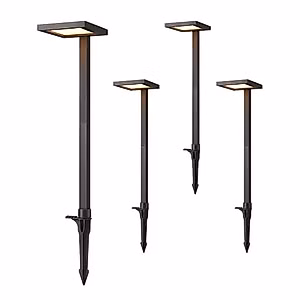 EDISHINE Low Voltage Landscape Lights, 5.6W 151LM 3000K Waterproof LED Pathway Lights, 50,000 Hrs Outdoor Landscape Lighting for Yard, Garden, Walkway, Die-cast Aluminum Housing, ETL Listed 4 Pack