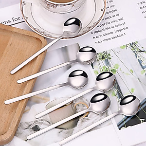 Mafier 12-Piece Stainless Steel Espresso Spoons, Mini Teaspoons Set for Coffee Sugar Dessert Cake Ice Cream Soup Antipasto Cappuccino, 5.24 Inch Stirring Spoons