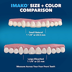 Imako Premium Cosmetic Teeth - 1 Pack - Small, Bleached White - Upper Veneers - Custom Fit at Home, DIY Smile Makeover - Made in USA