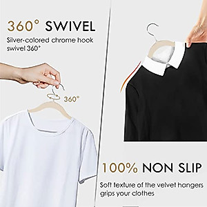 ATZJOY Clothes Hangers Non-Slip Space Saving Velvet Hangers (100 Pack, Ivory)