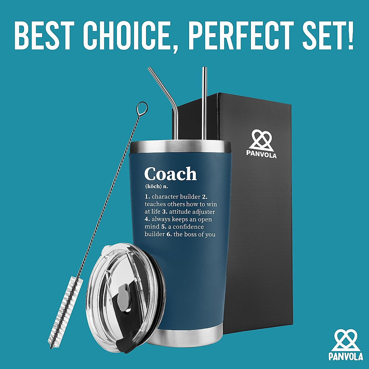 Coach Noun Definition Vacuum Insulated Tumbler Navy Coach Gifts Sports Team Manager Office Boss Appreciation Inspirational Stainless Steel With Removable Lid Drinkware (20 oz)
