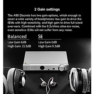 Topping A90 Discrete Fully Discrete Balanced Headphone AMP NFCA 4-Pin-XLR 4.4 Balanced 6.35mm SE Output Pre-Amplifier 2 * 9800mW 2 Gain Settings Headphone AMP Headphone Amplifier(Black)