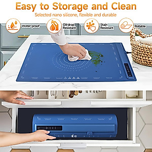 Warming Mat for Food - PHYSEN Electric Warming Tray for Buffet - Silicone Fast Heating Tray - Adjustable Temperature Warming Pads for Parties - Rollable & Portable Warming Kitchen Mat for Home Travel