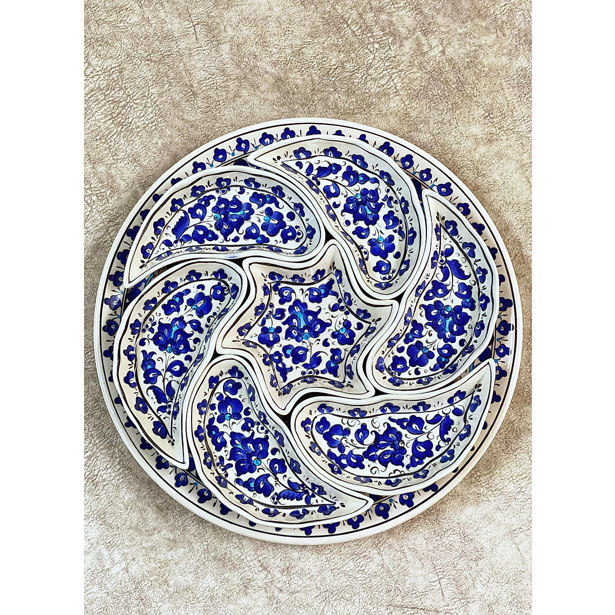 IstanbulArtWorkshop Turkish Breakfast Bowl Set, Handmade Ceramic Set, Tapas Serving Set, Mezze Set, Turkish Ceramic Food Serving Set, Snack Serving Set