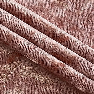 MIULEE 2 Panels Velvet Curtains 52x84 Inches Rose Pink Grommet Thermal Insulated Blackout Curtain for Bedroom Bundle Set of 2 Velvet Chair Covers for Dining Room Stretch Soft & Thick Chair Slipcover