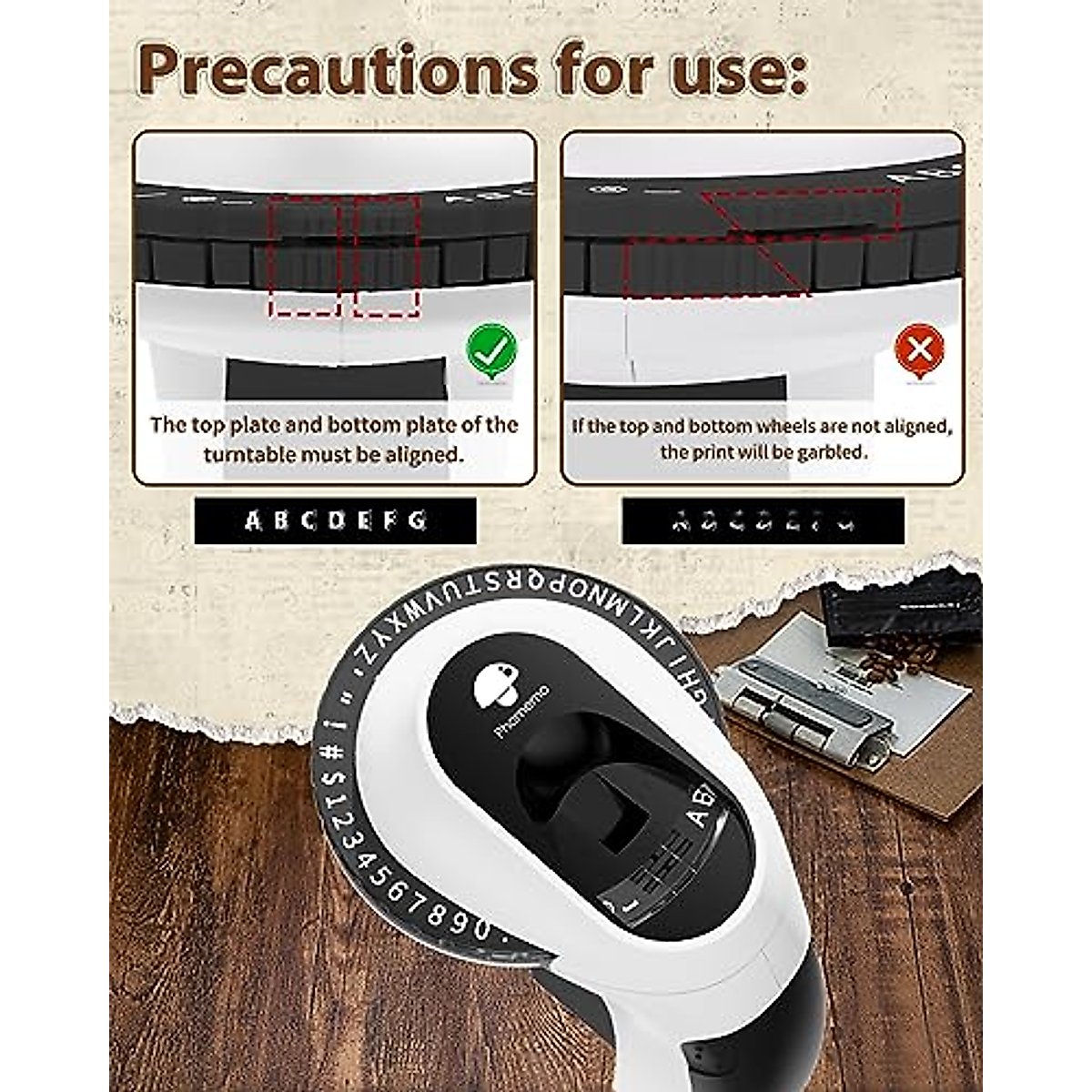 Phomemo E975 Embossing Label Maker Machine with Tapes, Retro Portable Embossed Label Printer Writer, Embosser Label Printer with 6 Rolls Embossing Tapes for Office Home Organization and DIY -Black