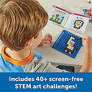 Learning Resources STEM Explorers Pixel Art Challenge, 402 Pieces, Ages 5+, STEM Toys For Kids, Coding Basics For Kids, STEM Activities For Classroom