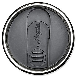 Mugzie Mini Travel Mug with Insulated Wetsuit Cover, 12 oz, Black