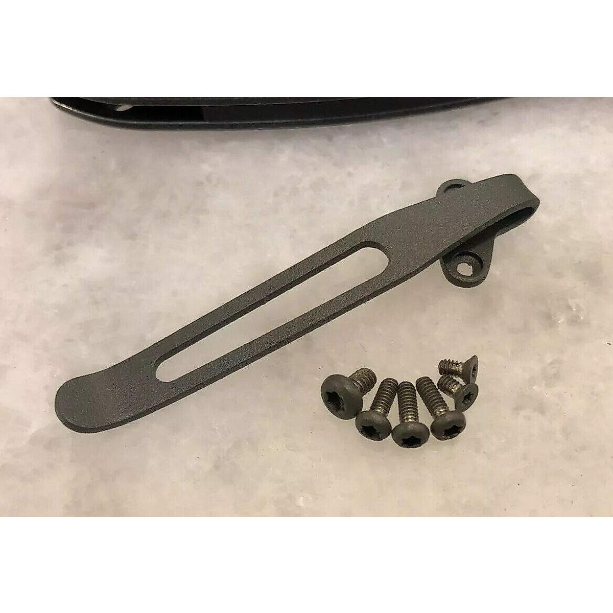 Gray Titanium Deep Pocket Clip & Screw Set For Kershaw 1660 Leek Frame Lock Only