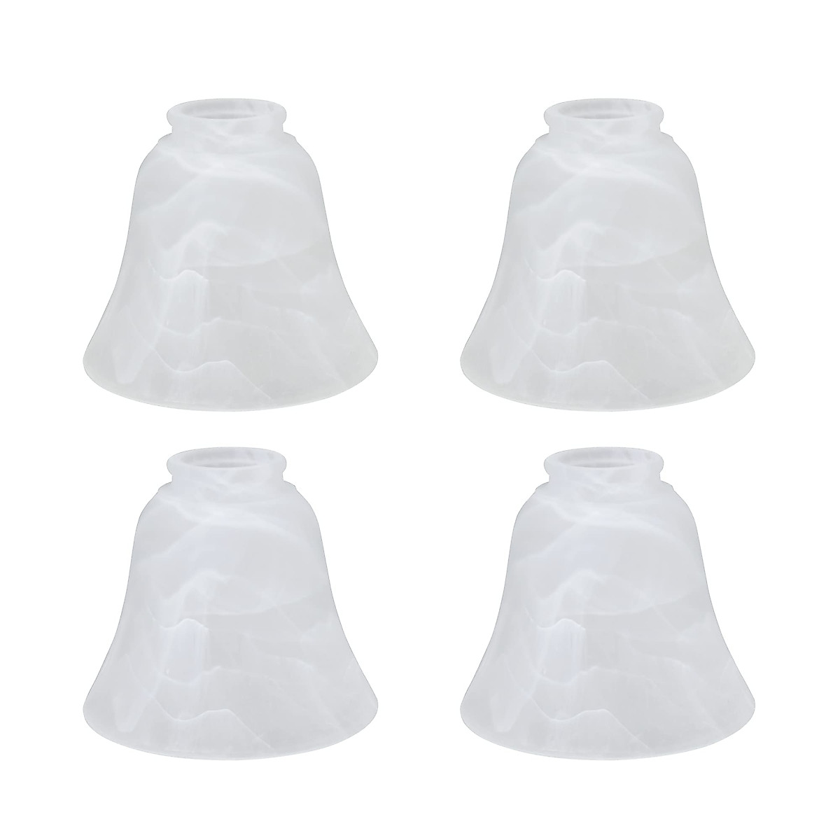 Aspen Creative 23027-4 Transitional Alabaster Bell Shape Ceiling Fan Glass Shade.2-1/8"Fitter.Size:5-3/8"D x 4-3/4"H.4Pcs/Pack