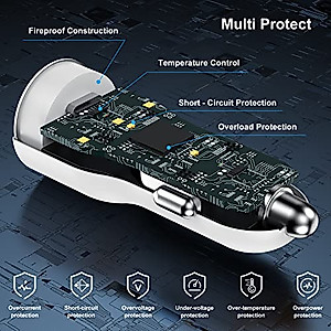 iPhone 11 12 13 14 Car Charger, 45W Dual Port USB C Power Delivery Fast Car Charging Adapter Plug with 2Pack 6ft Type C to Lightning Cable Cord for iPhone 14 Pro Max/13 Pro/12 Pro/12 Mini/11/iPad.