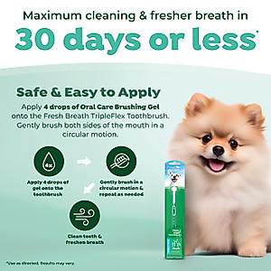 TropiClean Fresh Breath TripleFlex Toothbrush for Small & Medium Dogs | 360-Degree Dog Dental Cleaning | Dog Toothbrush for Small & Medium Breeds