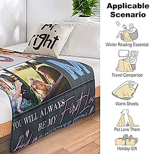 Custom Blanket, Mothers Day Birthday Gifts for Mom: Made in USA, Personalized Blanket with Photos, Memorial Gifts for Mom from Daughter Son Customized Blankets with Photos for Mom Grandma Women