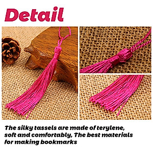 MUXGOA 148 Pcs Bookmark Tassels for Crafts,Key Chain Tassels for Jewelry Making,Tassels on String,Mini Tassels for Graduation Book Marks(37 Colors, 4 Pcs of Each)