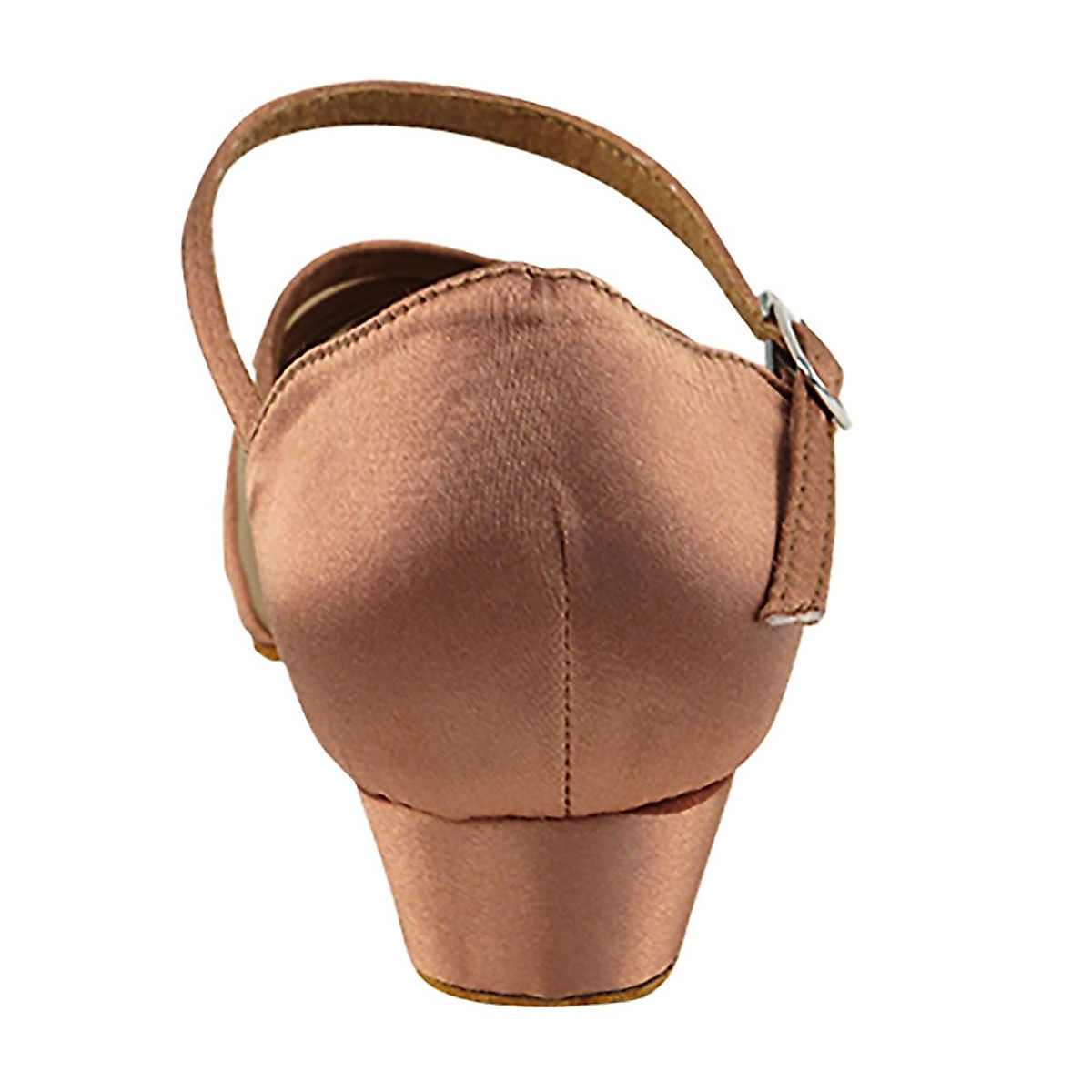 Very Fine Dance Shoes - Ladies Practice, Cuban Low Heel Ballroom Dance Shoes - 2719FT - 1-inch Heel and Foldable Brush Bundle - Tan Satin - Flesh Mesh - 7.5