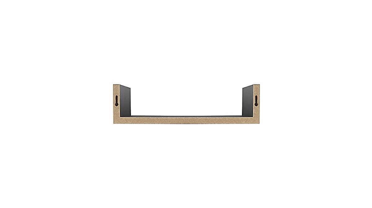 Danya B Walnut Floating U Shelves Set for Modern Wall Decor