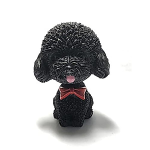 Car Interior Simulation Shaking Head Dog Decor,Bobble Head Toy Car Interior Dashboard Ornament Kid Home Office Decor (Black)