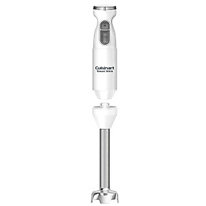 Cuisinart Hand Blender, Smart Stick 2-Speed Hand Blender- Powerful & Easy to Use Stick Immersion Blender-for-Shakes, Smoothies, Puree, Baby Food, Soups & Sauces, Stainless Steel, CSB-175P1,White